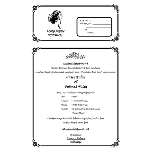 Jual undangan walimahan / undangan kenduren / undangan akad nikah ...