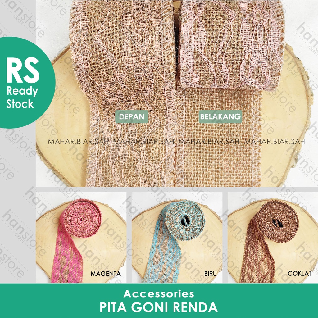 Jual RS [ Per 45 cm ] Pita Goni Renda 6 cm Tebal dengan Pinggiran Jahit ...