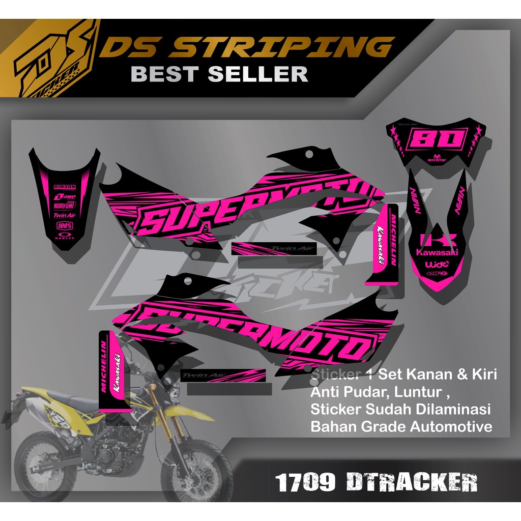 Jual 1709 Sticker Striping Motor DTRACKER 150 List Variasi Full Garis ...