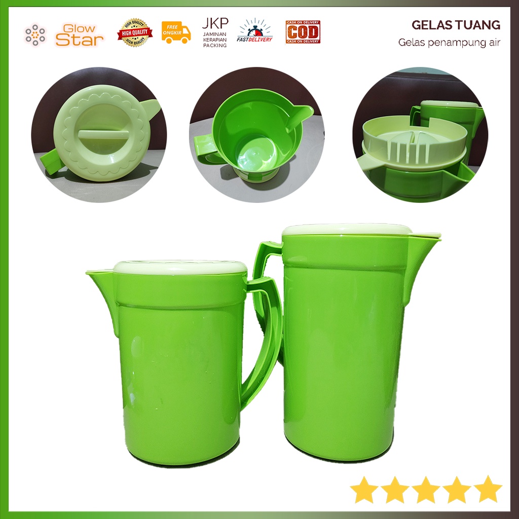 Jual Gelas pitcher ceret wadah air plastik, teko gelas tuang besar ...