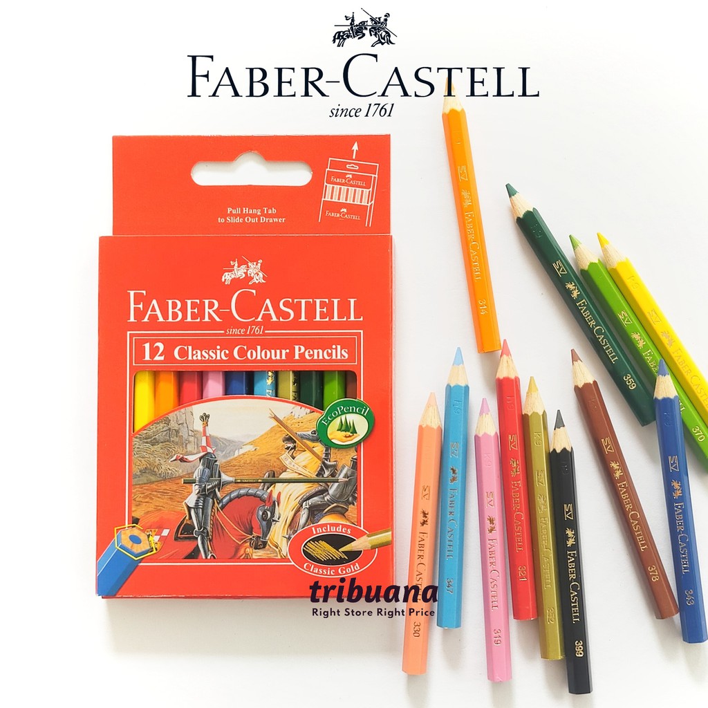 Jual Pensil Warna 12 Faber Castell Classic Pendek | Shopee Indonesia