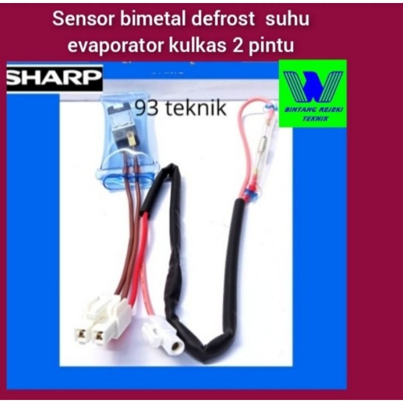 Jual sensor bimetal defrost suhu evaporator kulkas SHARP 2 pintu ...