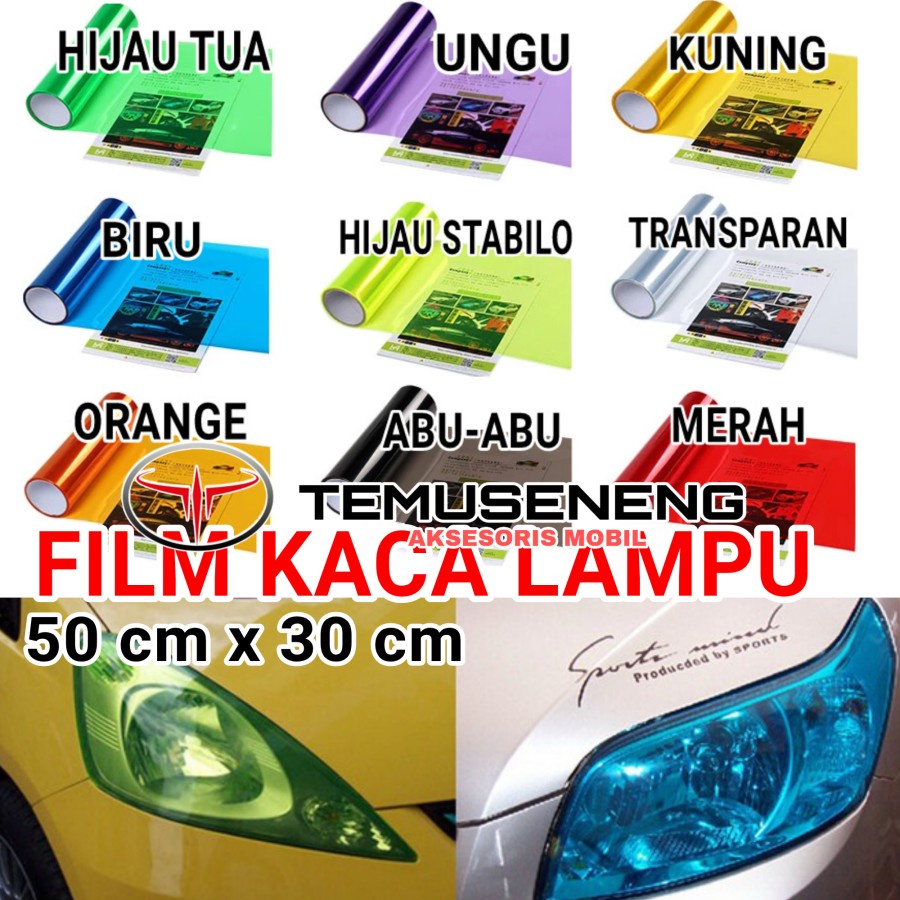Jual Film Kaca Lampu Mobil Motor Stiker Hybrid Warna Kaca Lampu Depan ...