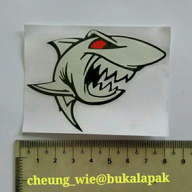 Jual Stiker / Sticker Cutting Logo Shark Hiu Putih size 8cm | Shopee ...