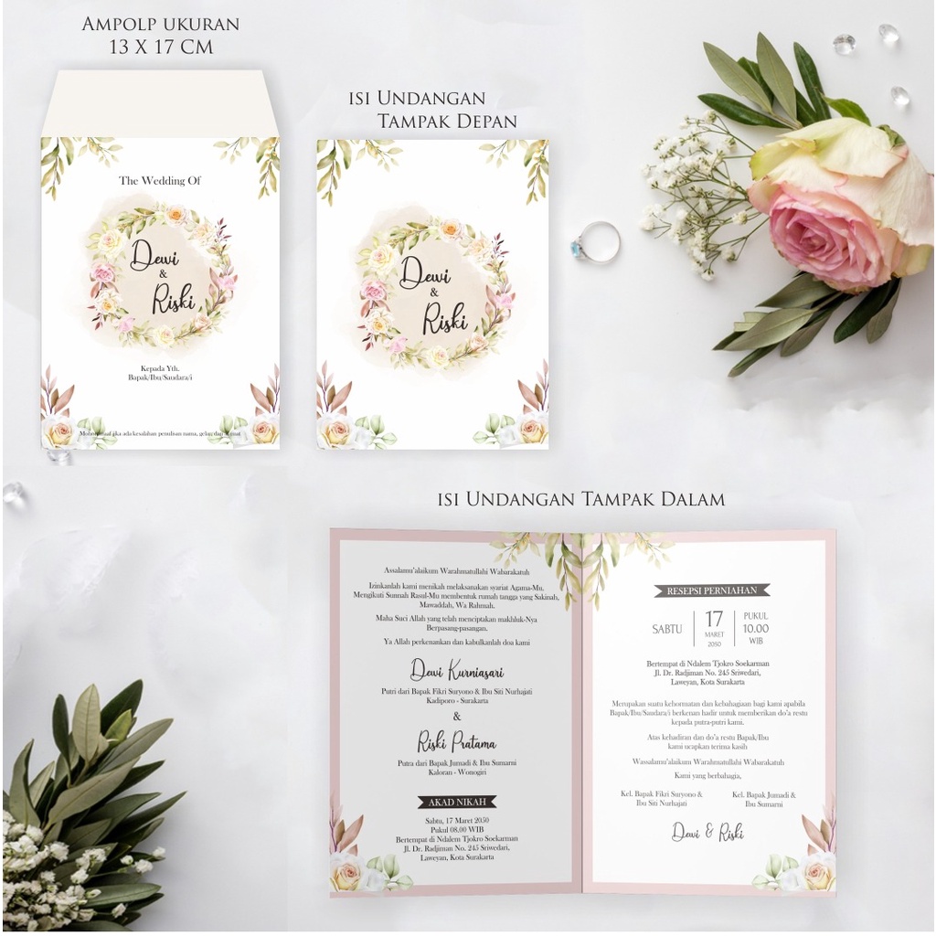 Jual Undangan Pernikahan | Undangan Pernikahan Ampop Minimalis | Shopee ...