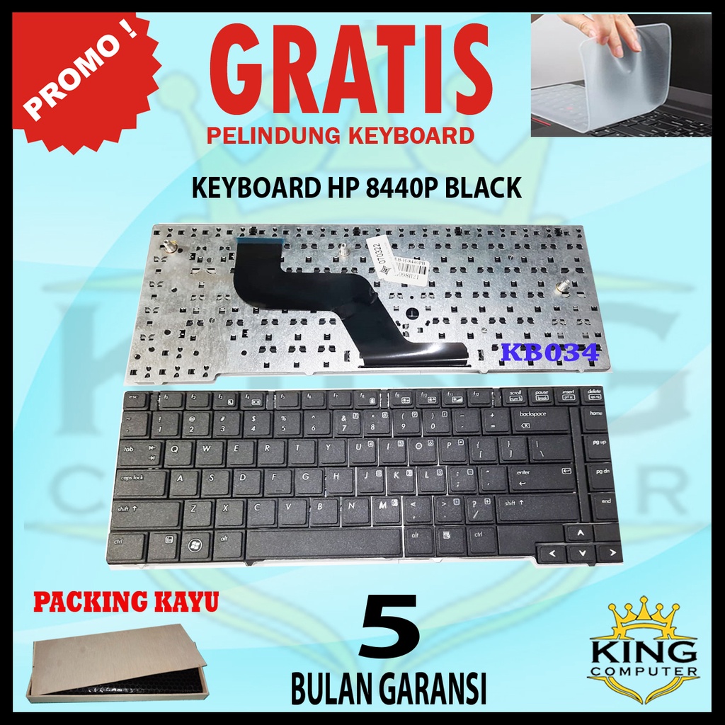 Jual Keyboard laptop HP Elitebook 8440p 8440w black PACKING KAYU ...