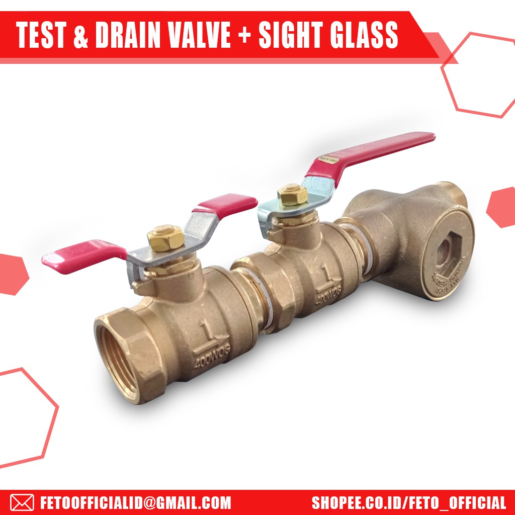 Jual Test & Drain Valve + Sight Glass | Shopee Indonesia