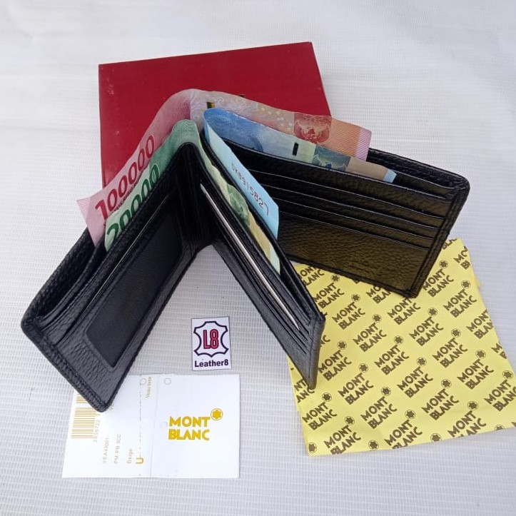 Jual Dompet Pria Lipat Polos Dompet Kulit Asli Lokal MB3D Hitam ...