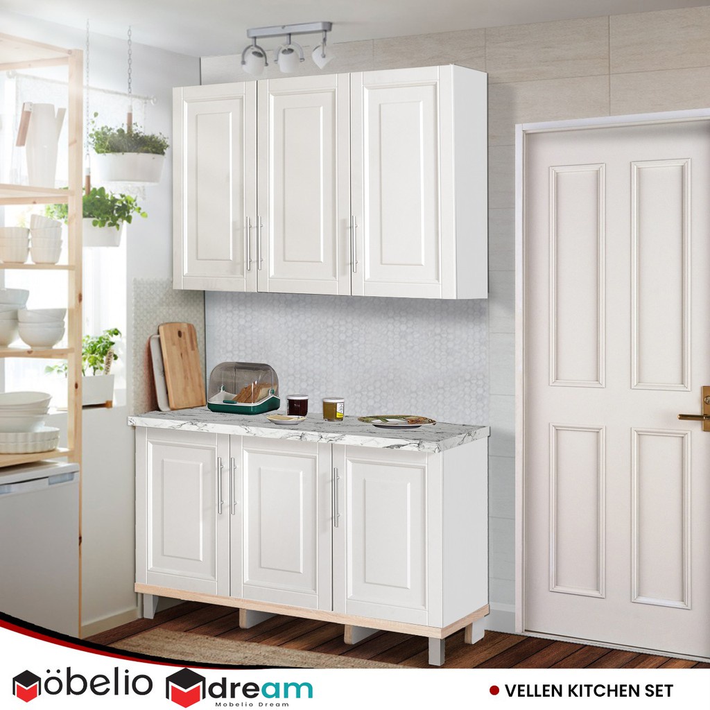 Jual Kitchen Set Kabinet Atas Bawah 2 & 3 Pintu Kaca Laci Minimalis ...