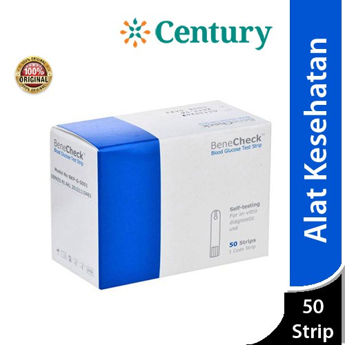 Jual Benecheck Glucose Strip isi 50 / single strip / cek test kadar ...