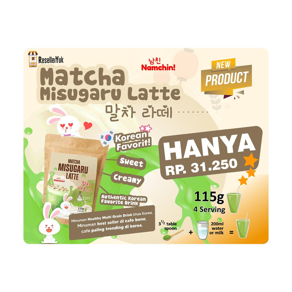 Jual NAMCHIN MATCHA MISUGARU LATTE KOREAN DRINK | Shopee Indonesia
