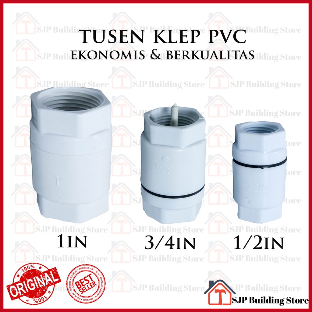 Jual Tusen Klep 1/2 3/4 1 Inci Inch Tosen Tossen Pvc | Shopee Indonesia