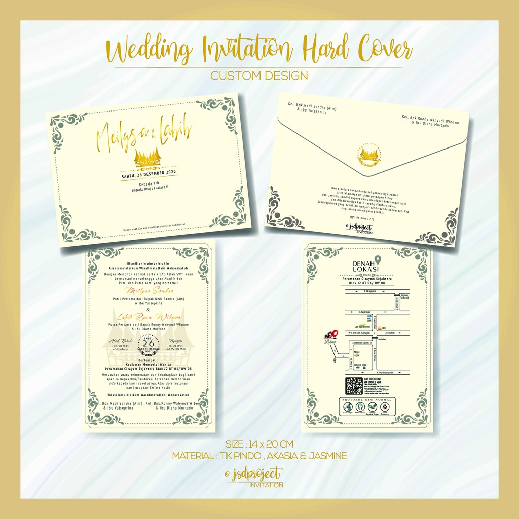 Jual Undangan Pernikahan Hard Cover Amplop / Undangan Pernikahan ...
