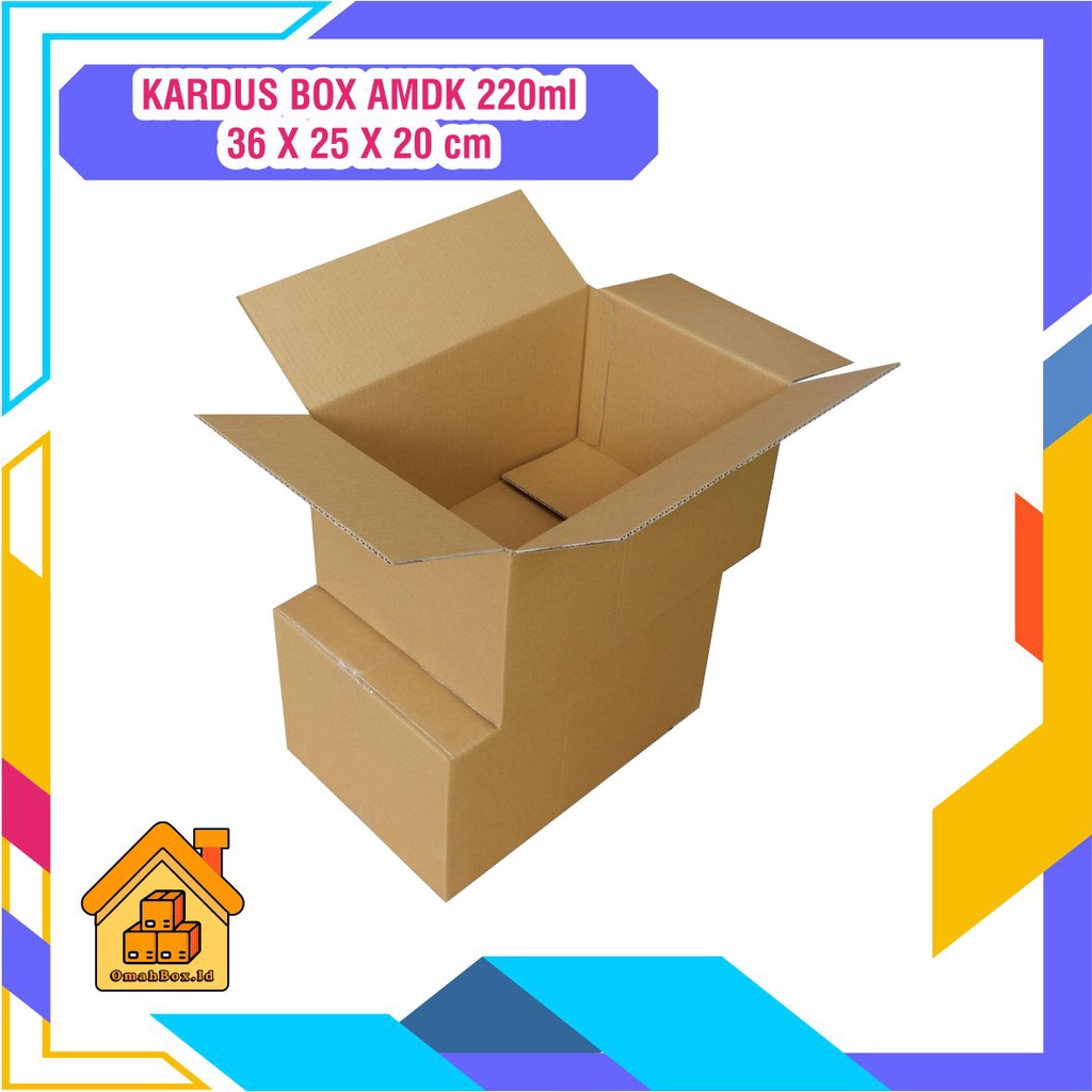 Jual Kardus box amdk coklat 220ml | 36x25x20 cm box air minum kemasan ...