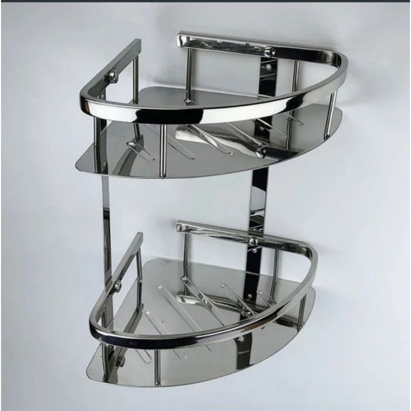 Jual RAK SABUN DINDING STAINLESS KAMAR MANDI SUDUT 2 SUSUN. RAK SUDUT ...