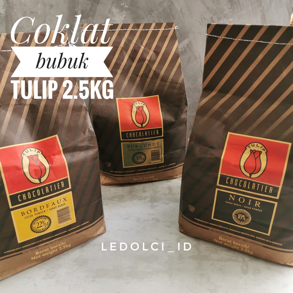 Jual TULIP COKLAT BUBUK COCOA POWDER BORDEAUX BURGUNDY NOIR 2.5 KG 2.5KG | Shopee Indonesia