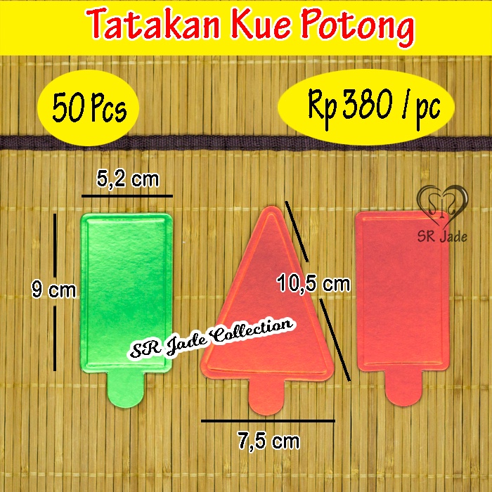 Jual Tatakan Kue Tart Potong Tiramisu Alas Cake Slice Isi 50 Segitiga ...