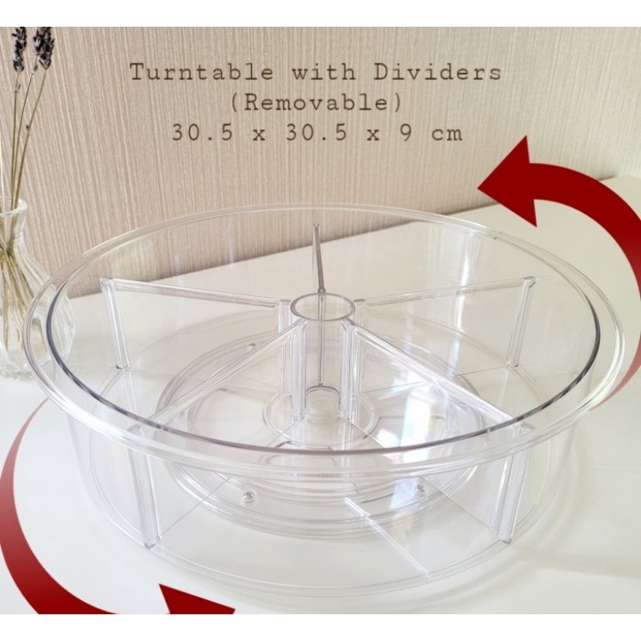 Jual turntable rotating storage rak putar dapur bumbu stationery lazy ...