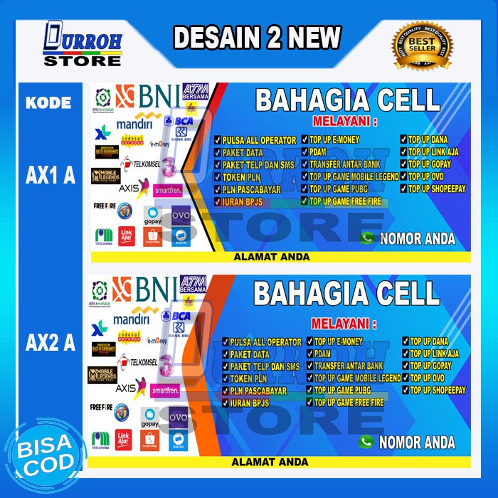 Jual Spanduk Banner Konter Pulsa / Celluler DESAIN 2 NEW VERSI AX | Shopee Indonesia