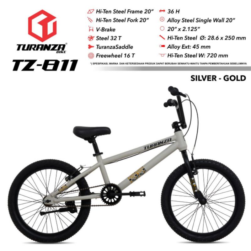 Jual TURANZA TZ-811 Sepeda BMX ukuran 20 Original Garansi 5 Tahun ...