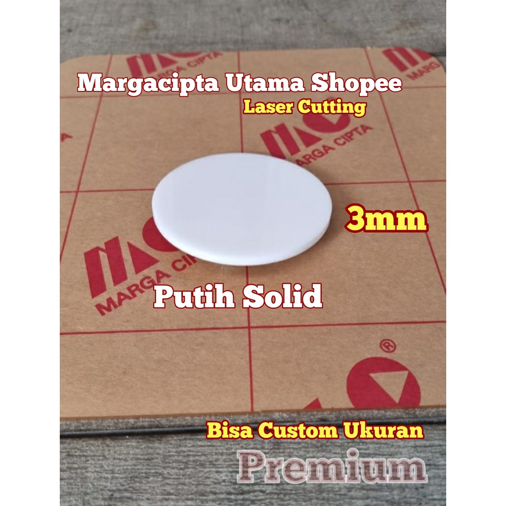 Jual Premium Acrylic Putih Solid 3mm Diameter 5cm Akrilik Laser Cutting ...