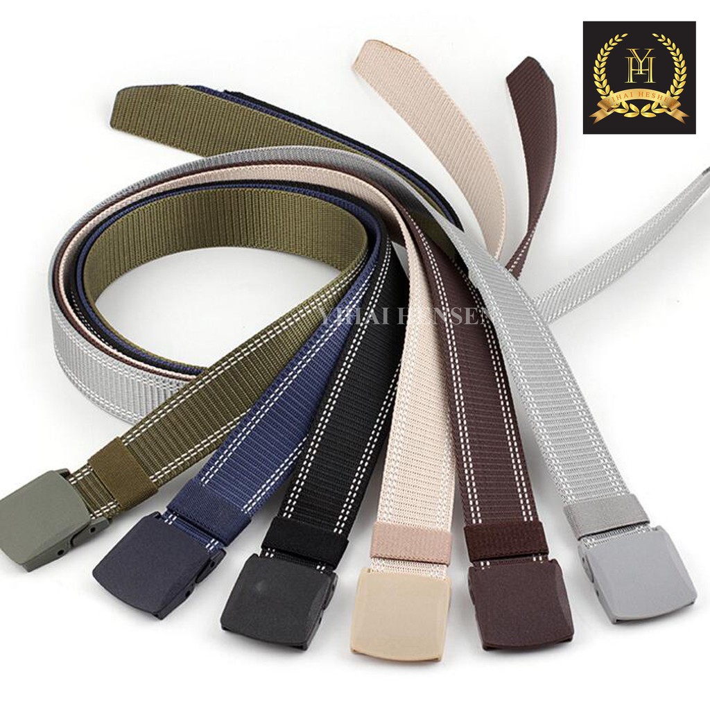 Jual [Y&H] Ikat Pinggang Pria Canvas Sabuk Nylon Men Belt Nylon Canvas Anti Metal Detector ...