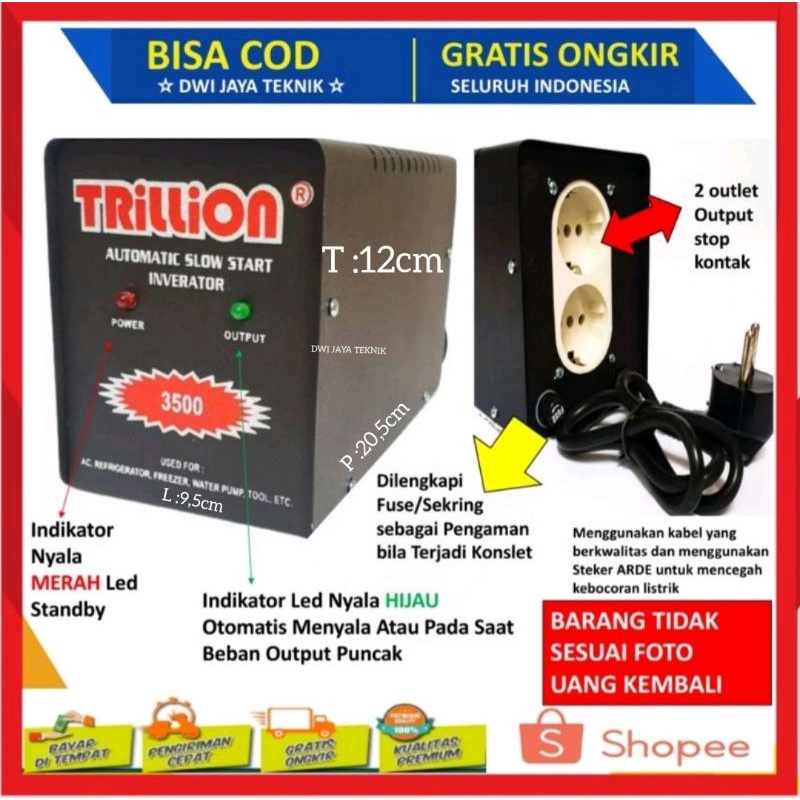 Jual TRILLION / VECTRA - INVERATOR ANTI JEGLEK (3500Watt / 3500W ...