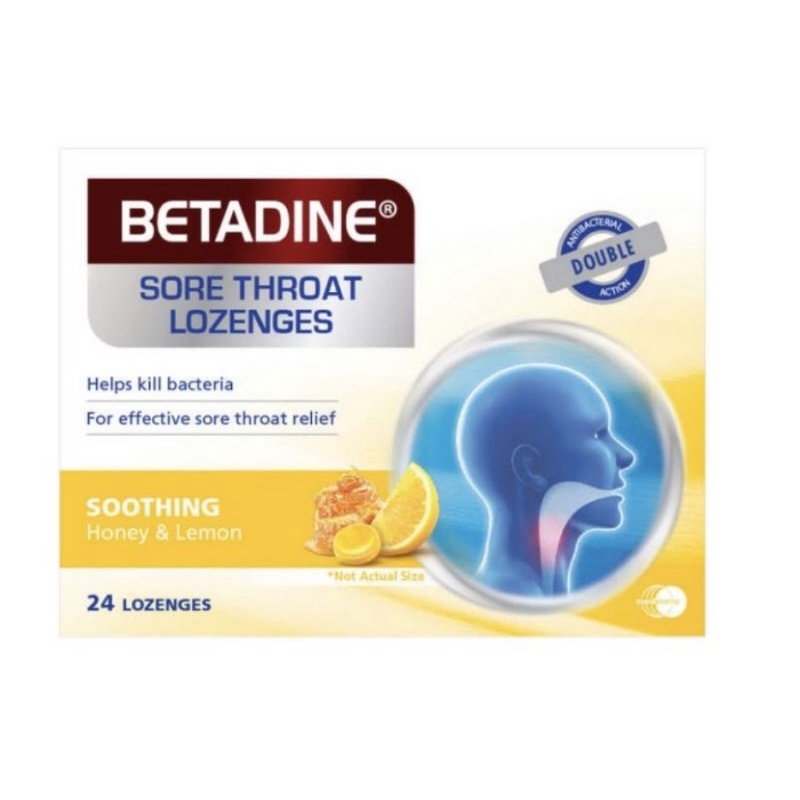Jual Betadine Sore Throat Lozenges, pelega tenggorokan, sore throat ...