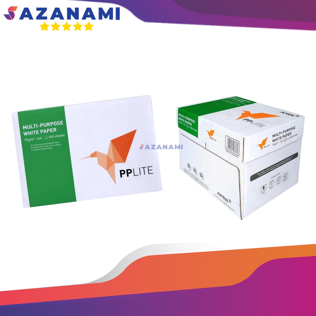 Jual Kertas Hvs A4 Pp Lite 75 Gram Pp Lite Kertas Foto Copy 1 Rim