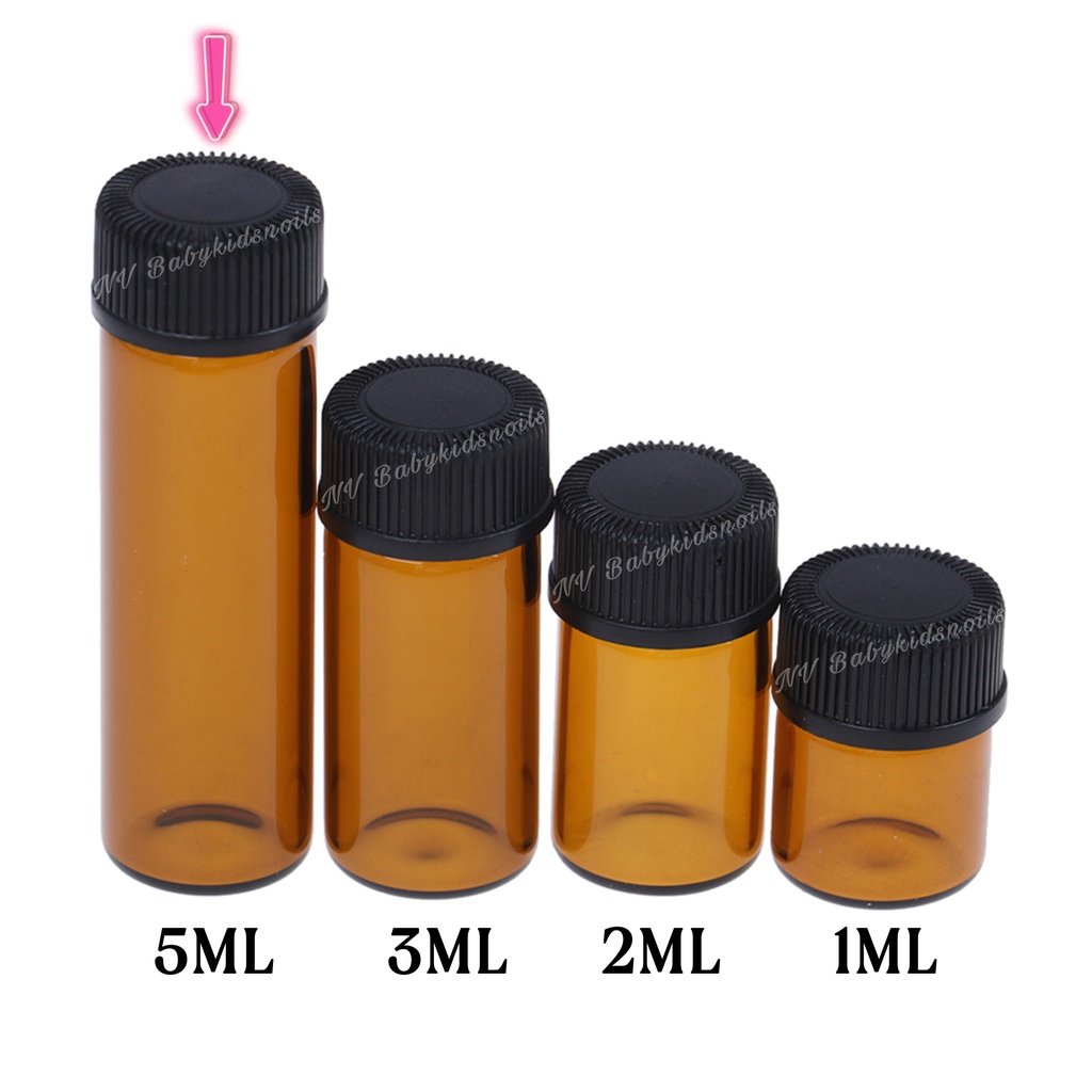 Jual AMBER GLASS SAMPLE BOTTLE 5ml / BOTOL COKLAT KACA SAMPEL / OIL ...