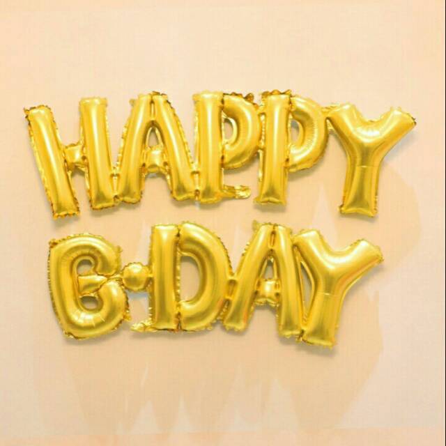 Jual Balon foil set hbd happy emas biru pink gold kuning murah ptk jkt ...