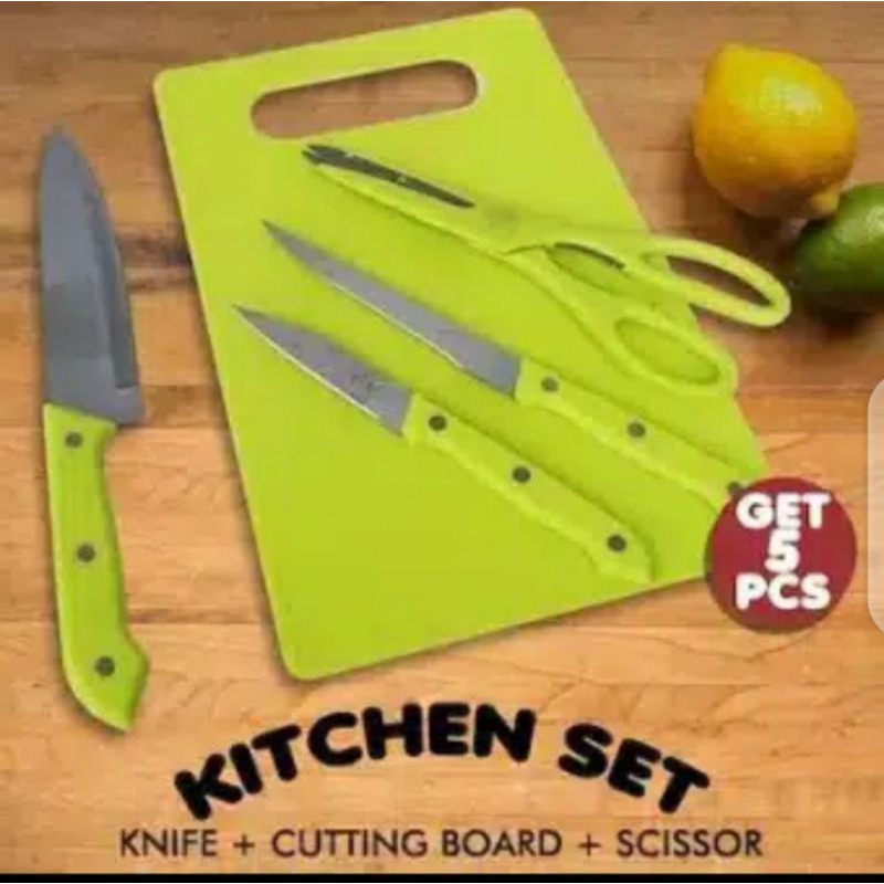 Jual TALENAN FULL SET PISAU DAPUR GUNTING KNIFE SET PERLENGKAPAN MASAK ...