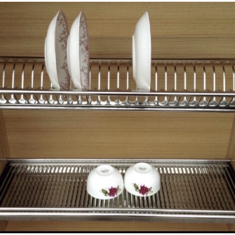 Jual rak piring gelas stainless kitchen set 100 / rak piring stainless ...