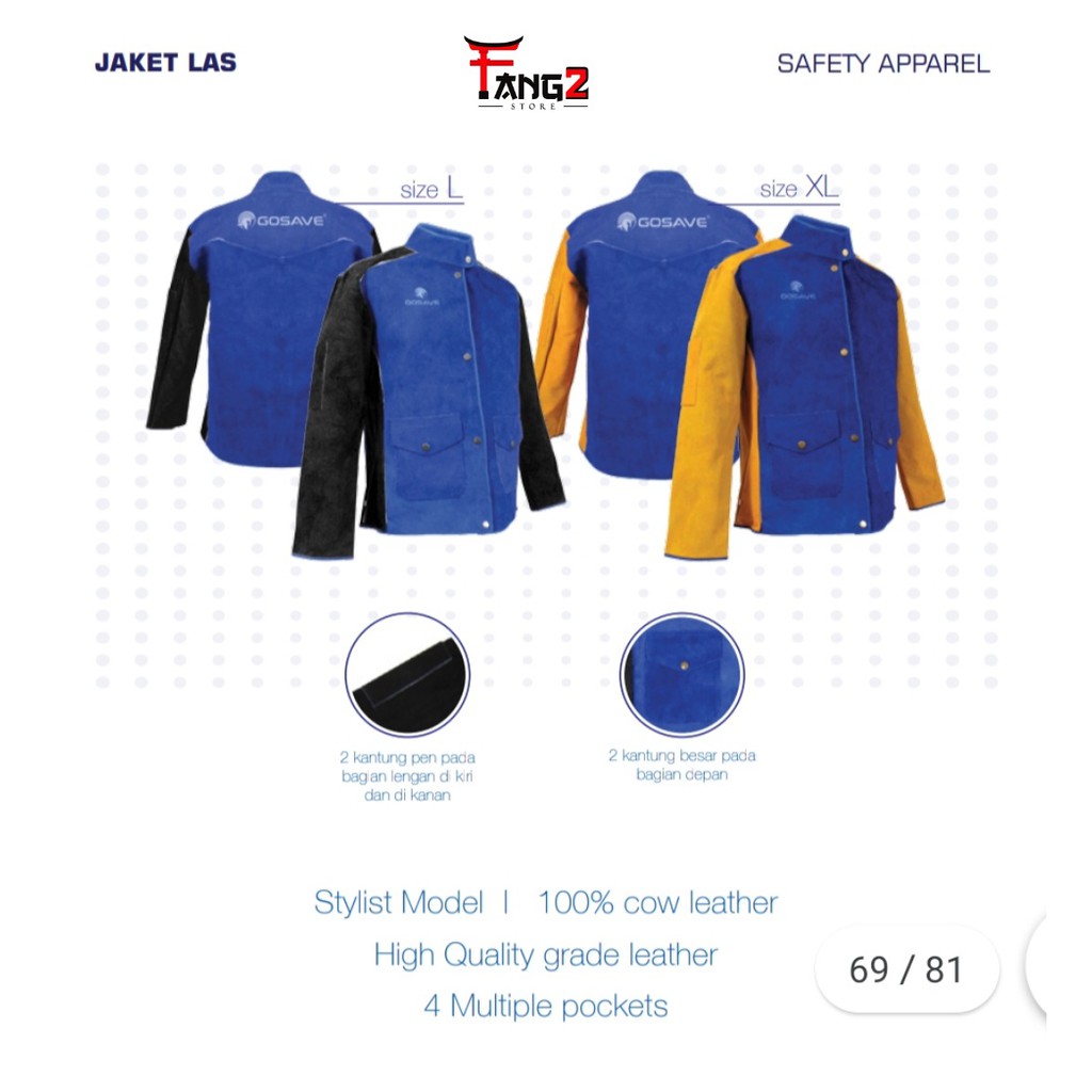 Jual Jaket Las Kulit welding / Leather Welding Jacket | Shopee Indonesia