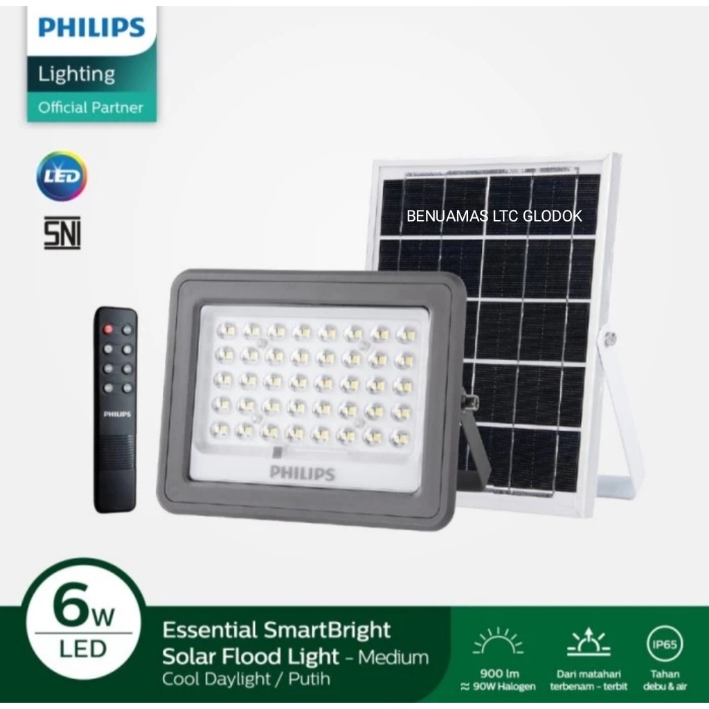 Jual Philips Essential smartBright solar flood light 6w/ Lampu solar | Shopee Indonesia
