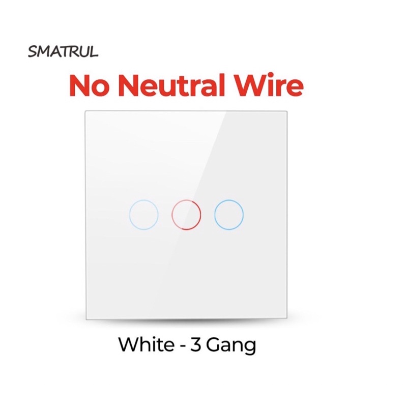 Jual SMATRUL Saklar Sentuh White 3 Gang Wall Light Touch Sensor Switch ...