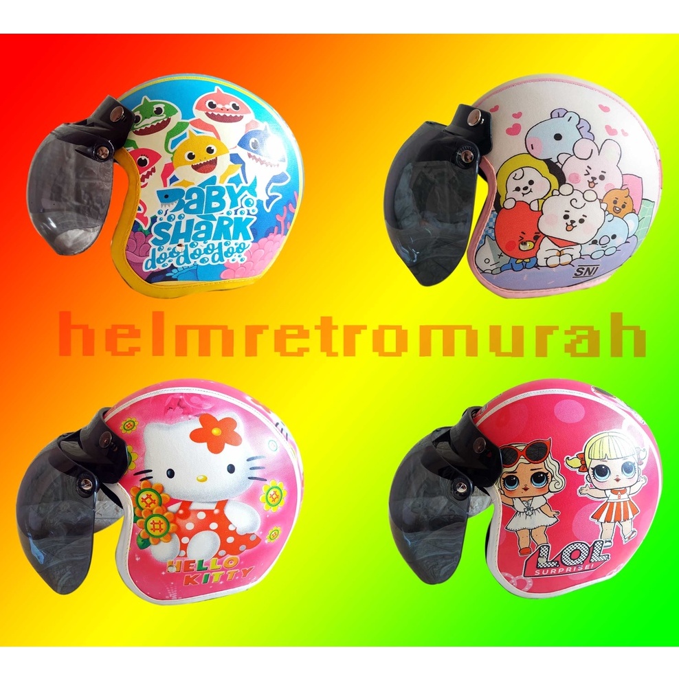 Jual Helm Bogo Anak 2-5 Tahun Karakter BABY SHARK BTS LOL HELLOKITTY ...
