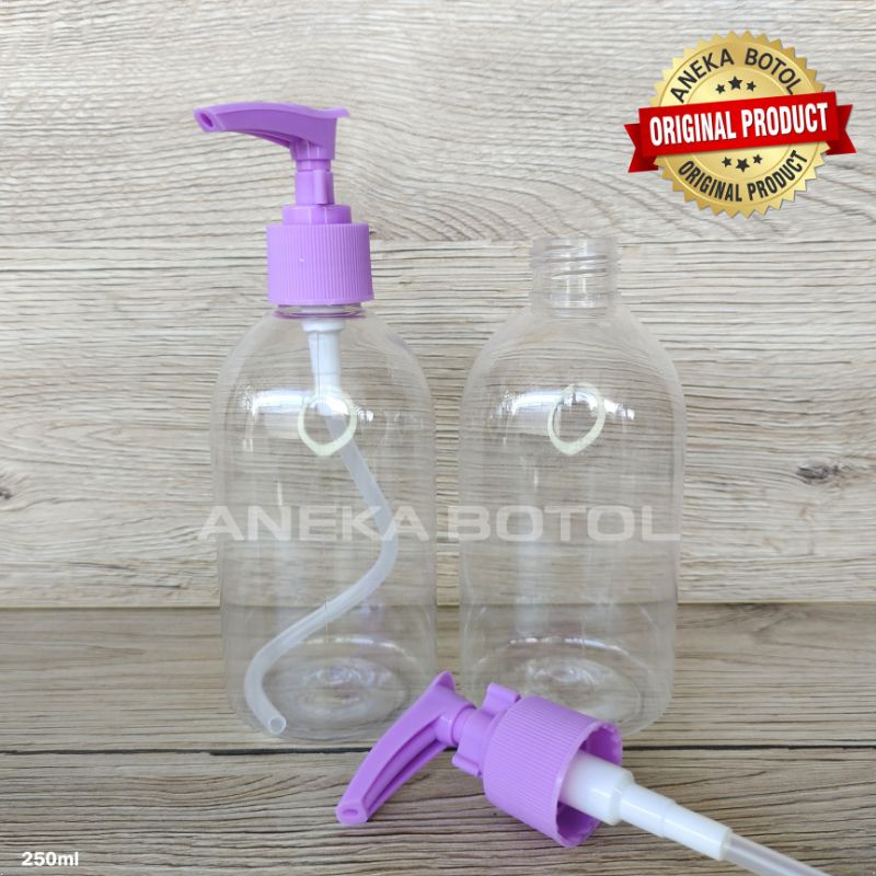 Jual BOTOL PET 250 ML OVAL BENING TUTUP PUMP MONCONG WARNA WARNI ...