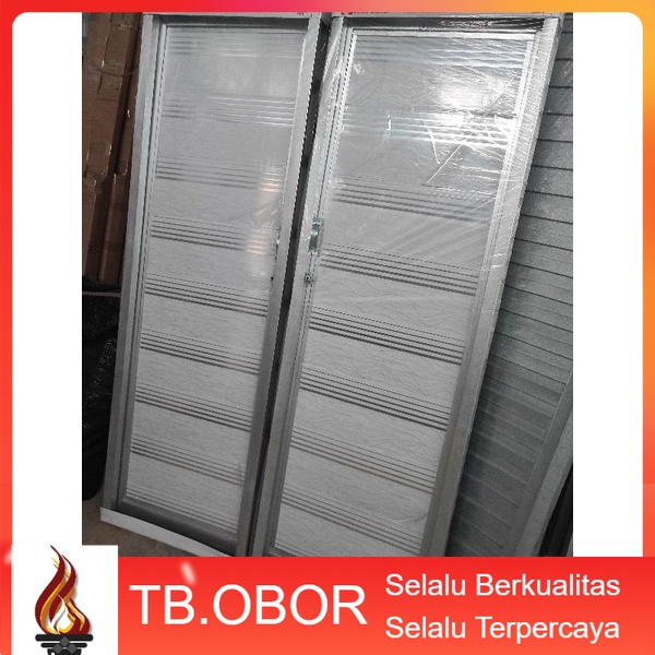 Jual Pintu Kamar Mandi Galvalum ECO Motif Hologram Crystal Garis Split ...