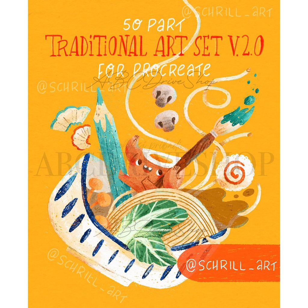 Jual Procreate Brush - 50 Part Traditional Art Set v.2 for Procreate ...