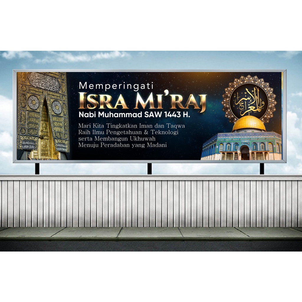 Jual SPANDUK BANNER ISRA MISRAJ CUSTOM | Shopee Indonesia