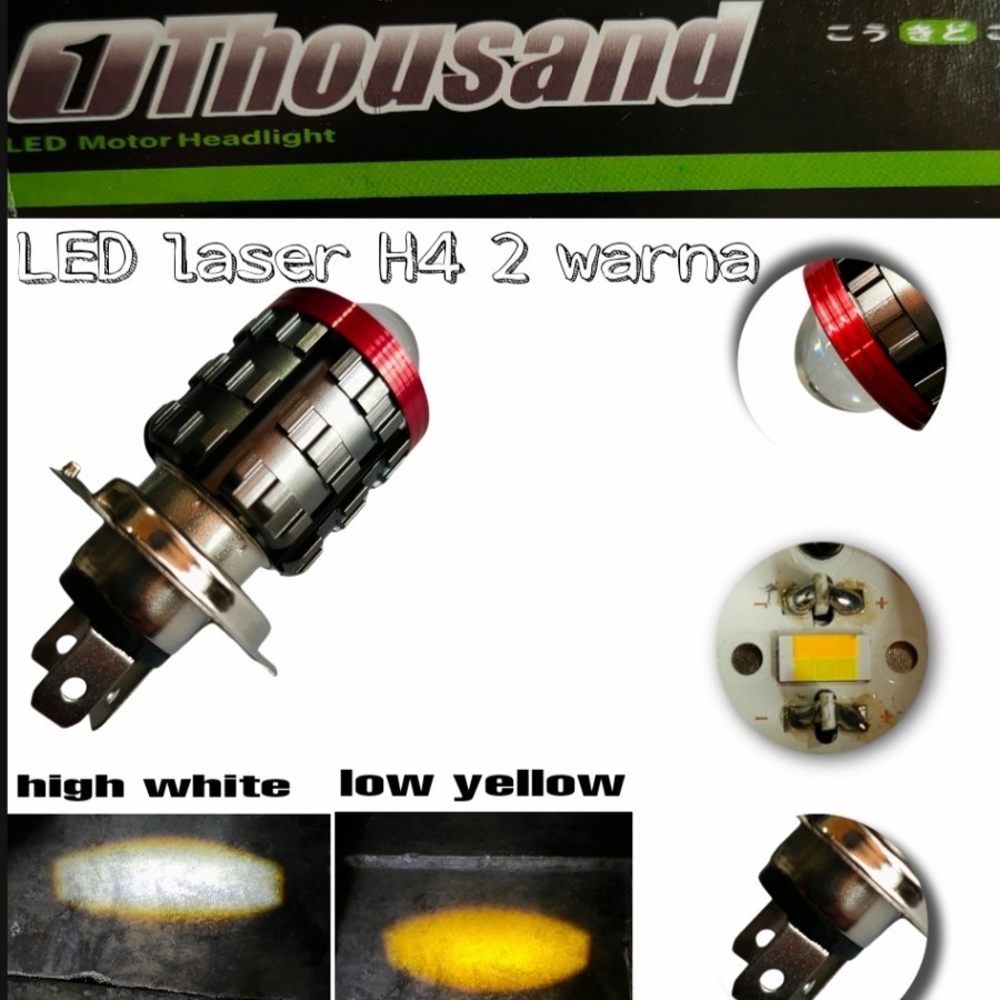 Jual Lampu LED Utama Motor D2 H4 Laser Putih Kuning AC DC Yamaha Vixion R15 | Shopee Indonesia