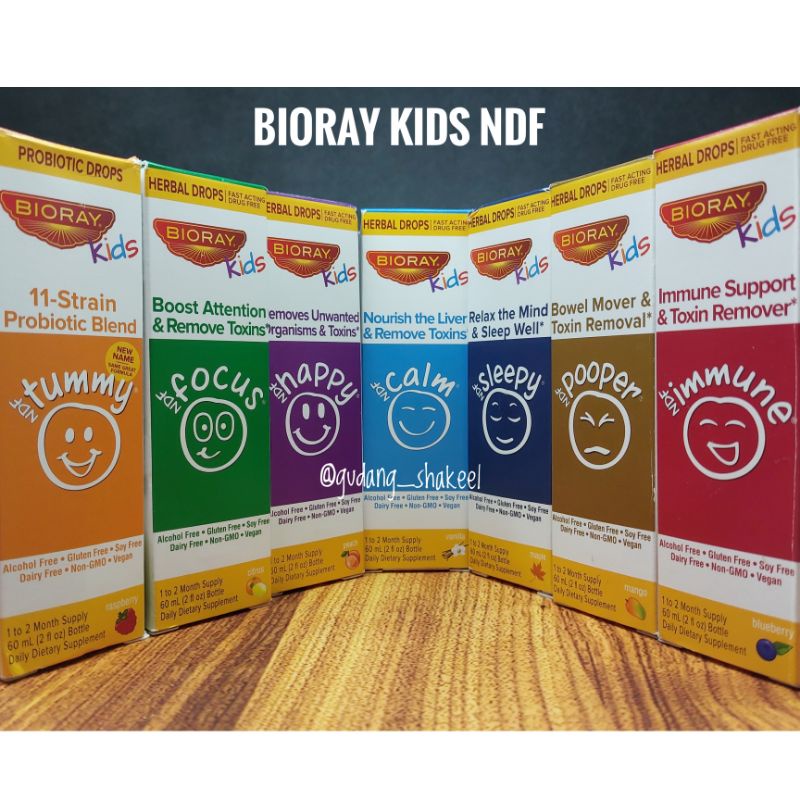 Jual Bioray Kids NDF Tummy Probiotic Blend / Focus / Calm / Happy ...