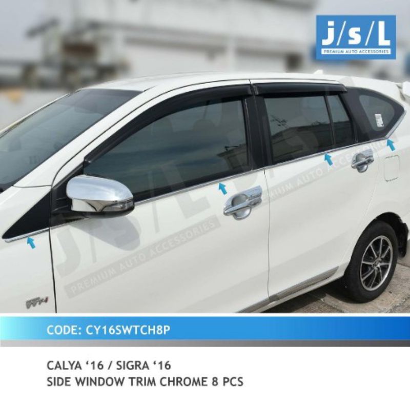 Jual CALYA SIGRA List Kaca Pintu Samping CHROME 8pcs JSL (OUS) | Shopee ...