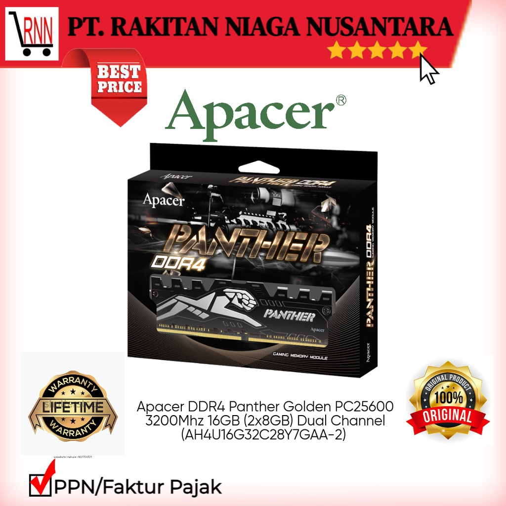 Jual Apacer DDR4 Panther Golden 16GB 3200Mhz (2x8GB) Dual Channel ...