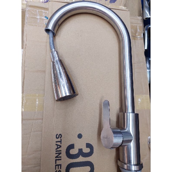 Jual Kran cuci piring panas dingin tarik bano sus 304/ kran pantry ...