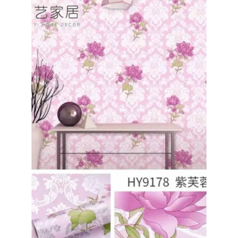 Jual WALLPAPER STICKER DINDING MOTIF BATIK BUNGA PINK | Shopee Indonesia