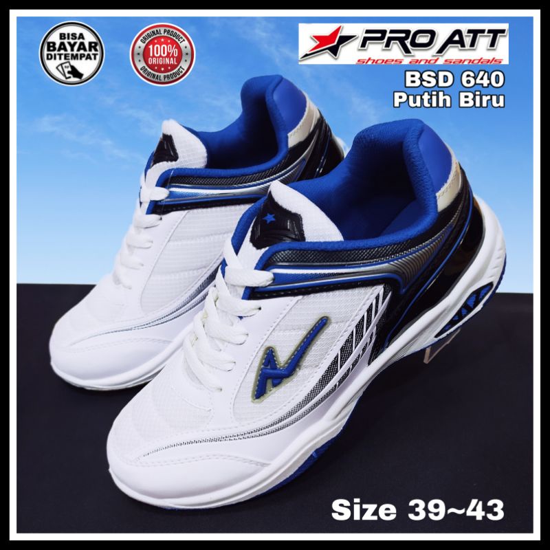 Jual PRO ATT Sepatu Olahraga Badminton Sport Pria Karet Anti Slip Tali Kekinian Bsd Bulutangkis ...