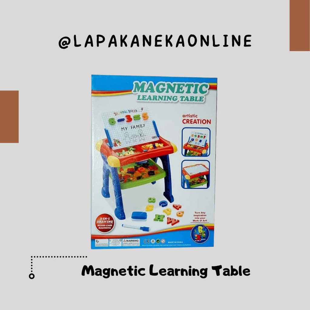 Jual Mainan Edukasi Anak Magnetic Learning Table Papan Tulis Alfabet ...
