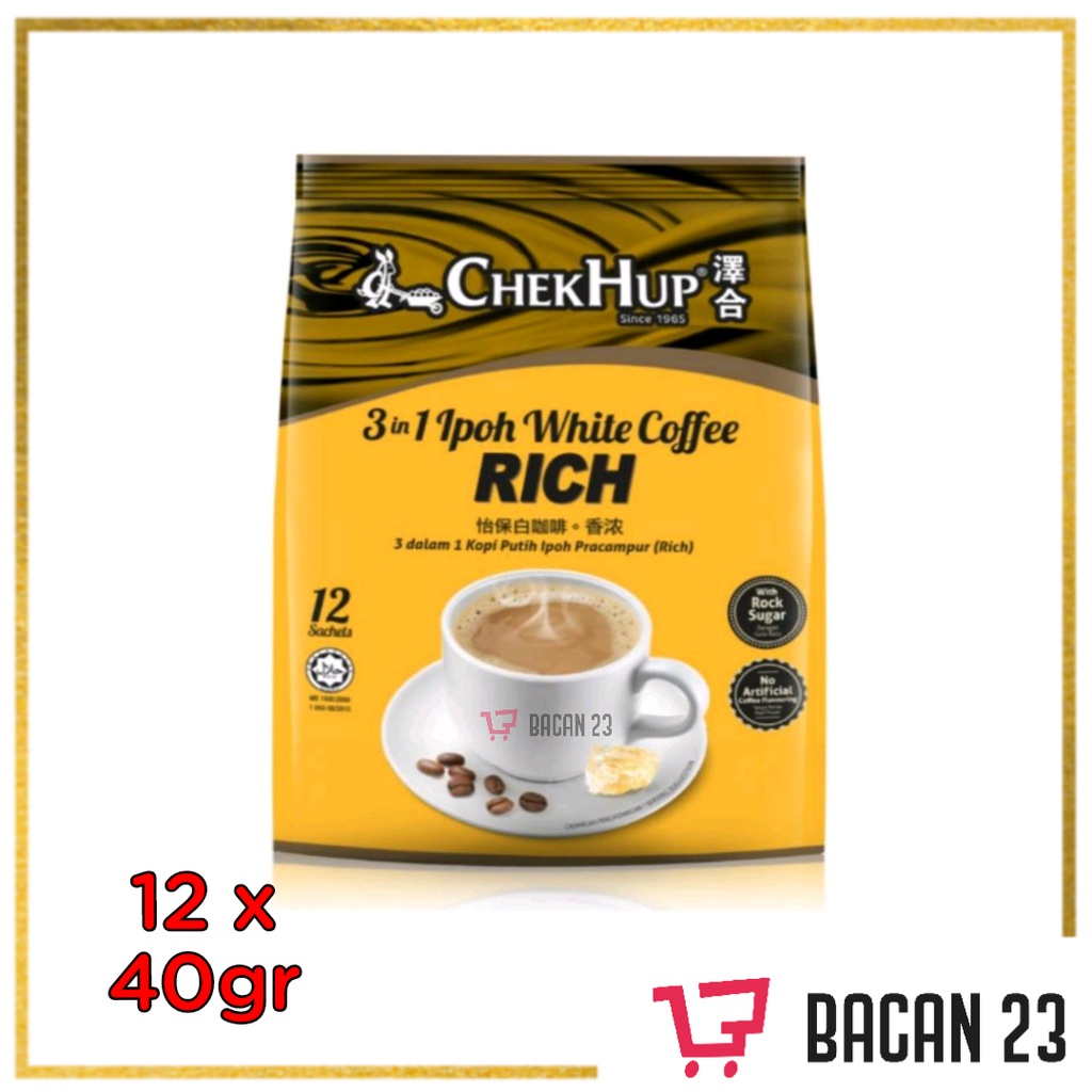 Jual ChekHup 3in1 Ipoh White Coffe King Rich Malaysia (40gx12s) / Kopi ...